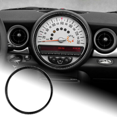 AIRSPEED ミニ 第2世代 R55 R56 R57 2007-2013専用 アクセサリー カーボンファイバー 内装 カスタム パーツ カースピードメーターサラウンドフレームトリムステッカー ガーニッシュ カッコいい ドレスアップ 汚れ...