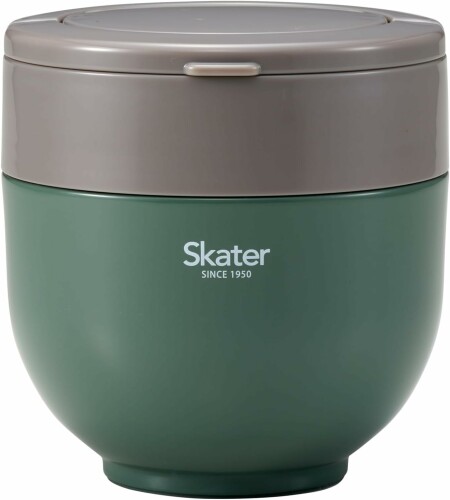 スケーター(Skater) 保温 保冷 丼ぶり ランチジャー 800ml 折りたたみハンドル付 抗菌 エバーグリーン LDNO8AG サイズ:13×13.5cm 材質:本体:ステンレス鋼(アクリル樹脂塗装)、フタ・中容器・中容器フタ:ポリプ...