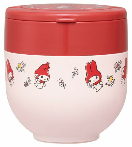 スケーター(Skater) 保温弁当箱 丼ぶり型 540ml 女性用 2段 ランチジャー 折りたたみハンドル付 抗菌 サンリオ マイメロディ フラワーレトロ LDNO6AG-A サイズ:11.5×12.5cm 材質:本体:ステンレス鋼(アク...