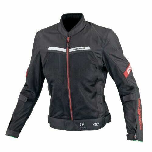 コミネ(KOMINE) 2025モデル バイク用 07-177 JK-177 エニグマライト ハーフメッシュジャケット Black Red 2XL 強度が必要な肩から腕にかけてテキスタイル、前後ボディにメッシュを使用したハーフメッシュジャケ...