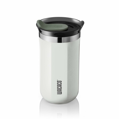 WACACO Octaroma Classico真空断熱コーヒーカップ、二重壁ステンレス旅行カップ、飲用蓋付き (Ceramic White, 300ml) 二重壁ステンレス構造、真空断熱、Octaromaはすべての要求に合致し。 容量は1...