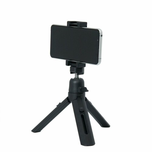 KING スマホ 三脚 リモコン付き 小型 卓上 自撮り スマホ用 スマホホルダー アダプター アクセリーシュー付 iPhone Android マイク ライト カメラ デジカメ 対応 K-THR-5 ブラック 823304 スマホ・カメラ...