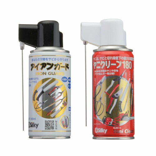 シルキー(Silky) ヤニ取り洗剤・防錆油 園芸刃物お手入れセット 003-18 最高の切れ味が長持ち 2つのスプレーを併用することで、切れ味を維持し、かつ錆を防ぐので刃物が非常に長持ちします。 ヤニクリーン:泡で対象を包み込むことでヤニ...