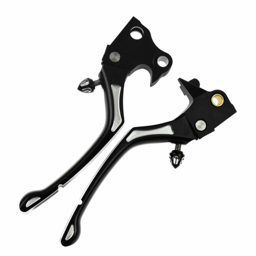 HDBUBALUS オートバイ バイク ブレーキ レバー クラッチ 6段階調整 左右 ハーレー スポーツスター XL 04-13 用 1.【耐久性があるアルミ製】:高強度、耐久性があるアルミで作られて、アルマイト処理を施した高精度レバーです...