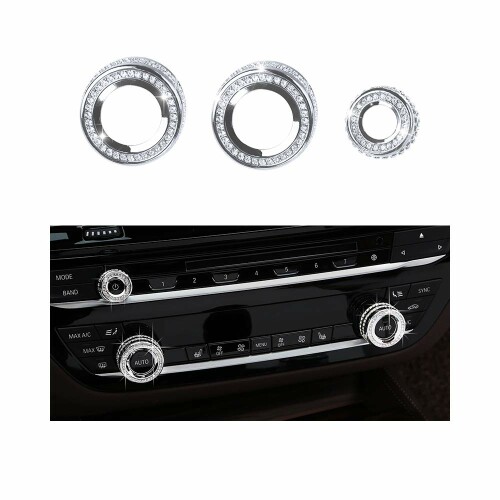 Catland BMW エアコン ノブ カバー リング ラインストーン 亜鉛合金 アクセサリー 装飾 5 6 7 シリーズ X3 X5 X6 BMW G30 G31 F13 G12 G01 F15 F16 F26 BMW エアコンカバー ノ...