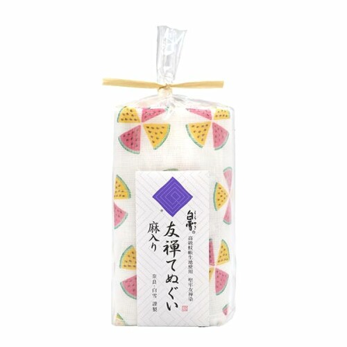 白雪ふきん 麻入り 友禅てぬぐい フェイスタオルサイズでキッチンや洗面台のお手拭きタオルにも食器拭きにも。麻入りで吸水力がありながらも放湿性にも優れさらっと使えます (スイカ) お手拭タオル / 器・グラス拭き / 首に巻いて汗拭きに フェ...
