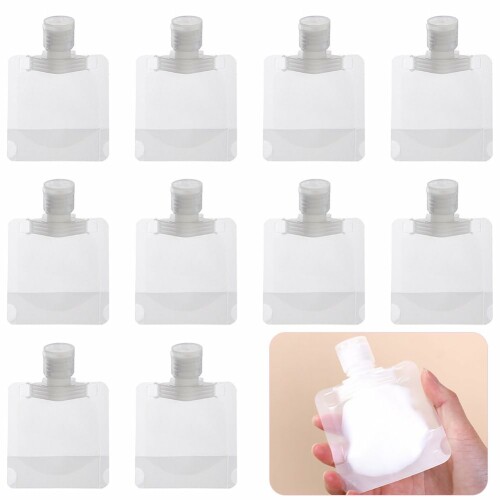 Forahome トラベルボトル 10個セット30ml 旅行ボトル パウチ容器 小分けボトル 持ち運び便利 半透明 小分けボトル コスメ用詰替え容器 クリーム 化粧水 乳液 収納 漏れ防しデザイン 出張 旅行 便利グッズ (30ml-10個...