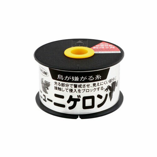 たくみ ニューニゲロン 太さ×長さ:0.5~0.8mm×500m 4103 120 糸の太さ:約0.5〜0.8mm 糸の長さ:約500m 色:透明 糸:ポリエステル、リール:PP ベランダや稲穂の鳥被害を軽減 【用途】 防鳥用 【特徴】 ■...