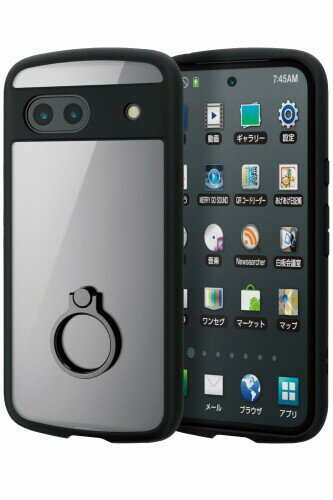 エレコム Google Pixel 8a ケース カバー 透明 リング付き 耐衝撃 衝撃吸収 ハイブリッド TPU ストラップホール付き ショルダー ストラップシート付 軽量 薄型 傷がつきにくい キズ 硬度 5H カメラ保護 ワイヤレス充...