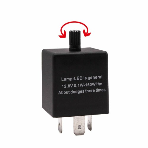 HUIQIAODS ハロゲン LED 対応 ハイフラ防止 IC ウインカーリレー 12V 150W CF14 点滅速度調節可能 アンサーバック 対応 ワンタッチウィンカー機能 LEDバルブ 交換 (12V 150W CF14 点滅速度調節)...