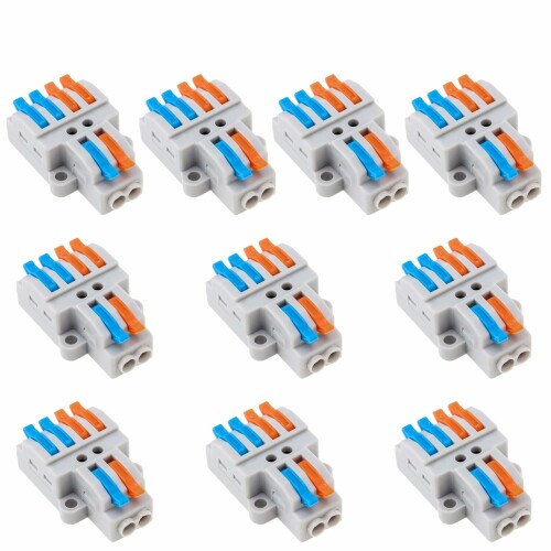 Smgda ワンタッチコネクター 10個セット レバー付き 配線接続 簡単施工 1in1/2in2/3in3/2in4 多用途接続端子 DIY・家庭用電気配線・メンテナンス用(2in4) 【簡単ワンタッチ接続】レバー付き設計により、工具不要...