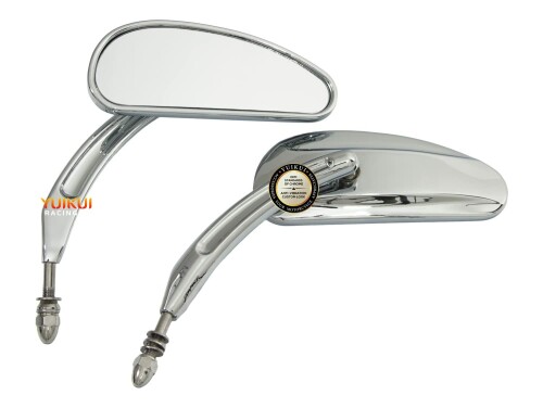 YUIKUI RACING オートバイミラー アルミ製 ハーレー 8mm ネジ付き クローム 左右セット ハーレーダビッドソン ロードキング ミラー Harley Davidson Road King Road glide Sportste...