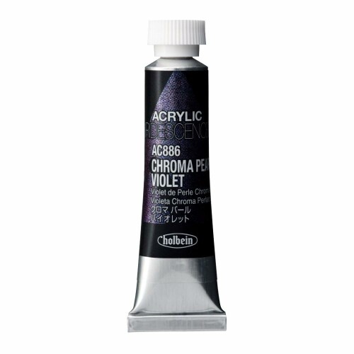 ホルベイン アクリリックカラー［イリデッセンス］AC886 5ml クロマパール バイオレット 14886 5ml クロマパール色は透明性が高く、薄く均一に塗布することで下地の色を活かしながら発色します。粒子感が強くキラキラとした強い輝きが...
