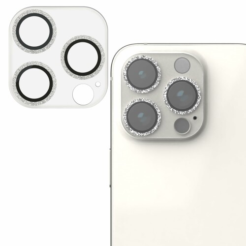 エレコム iPhone 14 Pro/iPhone 14 Pro Max カメラレンズカバー ガラス &me 可愛い グリッター仕様 10H 指紋防止加工 シルバー PM-A22CFLLP5SVG もっと、自分だけの「好き」を選びたい。そん...