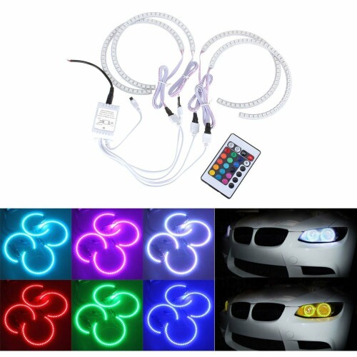 BoomBoost「BMW E39 / E46 / E60 / E92 / E36」に適用 カーリングライト 4個*RGB LED カーランプ エンジェルアイ ズヘッドライト 寿命:30,000〜50,000時間 昼と夜の両方でシャープに見...