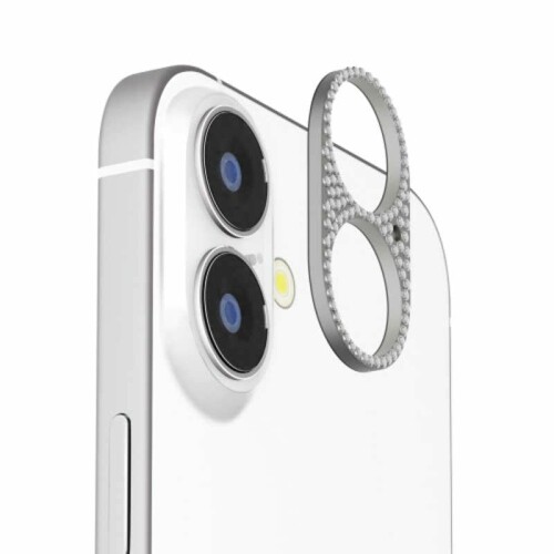Premium Style iPhon17 iPhone16 iPhone16Plus用 カメラレンズフレーム (ラインストーン/シルバー) PG-25ALGD07SV カメラレンズ周りをキズから守る2025年 iPhone 6.3inch...