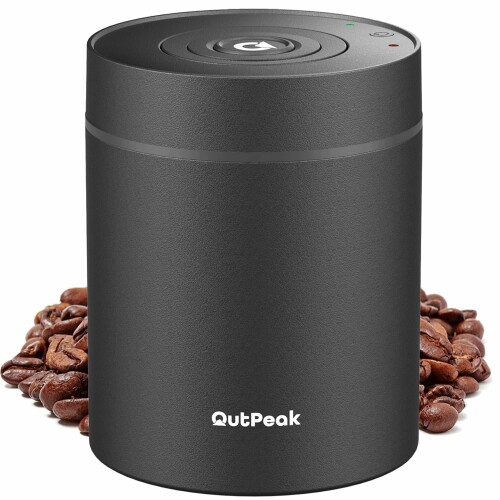 OUTPEAK(アウトピーク) 2026 Kilo 自動真空コーヒーキャニスター 1.8L 20オンスのコーヒー豆用 ワンボタン操作 ステンレススチール容器 スクープ付き 新鮮な6ヶ月保存容器 (バリスタチャンピオンズチョイス) 使いやすさ...