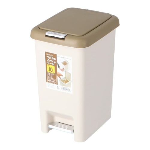 ペダル＆プッシュ ペール 10L 【特長】手でも足でもワンプッシュ【仕様】サイズ(約):幅203×奥行270×高さ350mm原料樹脂:ポリプロピレン耐熱温度:100[度]耐冷温度:-10[度]容量:約10L【取扱上のご注意】 ※火気のそばに...