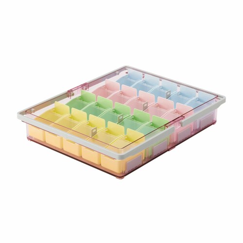 投薬箱(20人用)駒・大タイプ ホンタイ:ピンク 商品サイズ (幅×奥行×高さ) : 内容量:1 規格:20人用仕様:駒(大) ■4色セットトレー寸法:286×355×65mm駒寸法:48×78×53mm調剤管理方法に応じて選べる樹脂製の取...