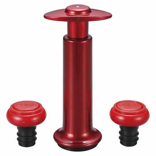 貝印 KAI ワインバキュームポンプストッパー KAI KITCHEN DH8222 ワインの酸化をおさえる、バキューム式保存用キャップです。 サイズ:140×65×48mm、重量:140g 素材・材質:【ポンプ】 本体=ABS樹脂(耐熱温...