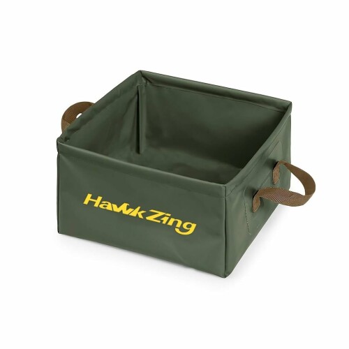 Hawk Zing 折りたたみバケツ 完全自立式 13L アウトドア 軽量 漏水防止 28.5×28.5×16.5cm(グリーン色) サイズと容量:使用時のサイズは約28.5×28.5×16.5cmで、収納時は約28×17cmとコンパクトに...