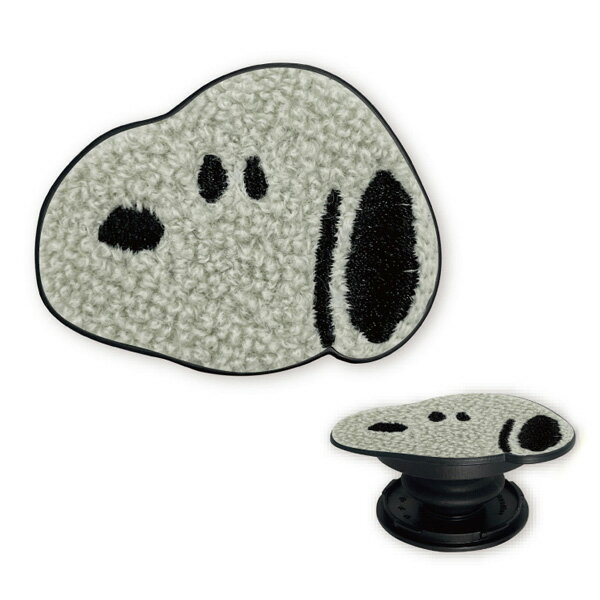 (C) 2021Peanuts Worldwide LLC www.snoopy.co.jp スマートフォンの背面に貼り付けるアクセサリです。 スマートフォンの持ちやすさを向上します。スタンドとしてもご使用いただけます。 使用時：本体上部を...