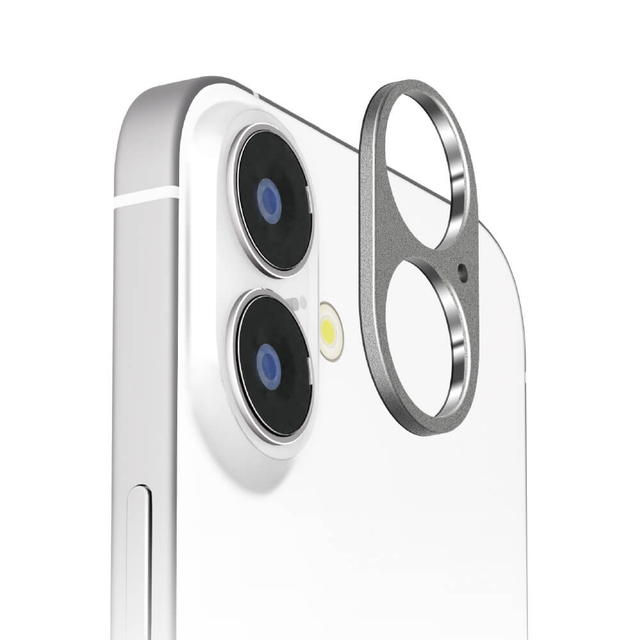 カメラレンズ周りをキズから守るiPhone 16 / 16 Plus 2眼カメラ用 カメラレンズフレーム アルミ/シルバーです。 軽くて丈夫なアルミニウム素材を採用。 カメラレンズ部分が空いている為、撮影時の画質に影響がありません。 iPh...