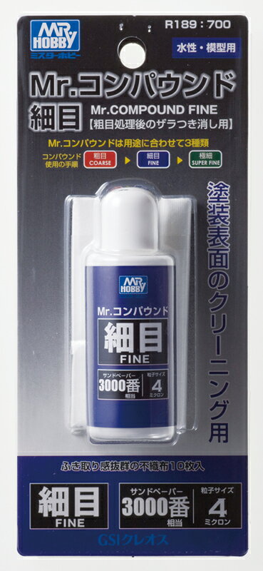 R189 Mr.コンパウンド 細目 FINE GSIクレオス Gツール送料無料 ※大変申し訳ございませんが現在、【北海道、沖縄は配送不可】となっております。 ※ 画像はイメージです。粗目と極細の中間的役割。粗目のキズを消し、効率良く磨くこと...