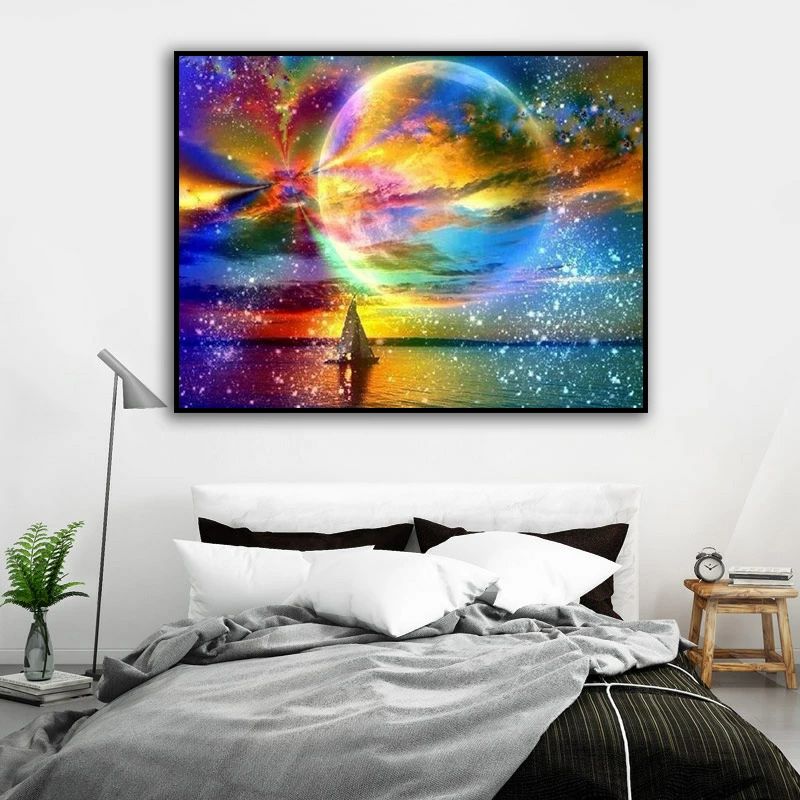 商品情報 製品仕様 ・柄：画像の通り ・サイズ（約）：40x30cm ・ビーズ色数：18色 ●キット内容 ・高精細度キャンバス（図案印刷済）×1 ・ダイヤモンドビーズ×1セット ・ビーズトレイ×1 ・ペン道具×1 ・接着剤×1 ・ジップ袋×...
