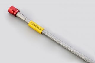 商品説明： ■アルミソケット×クリアホース ・カスタムに伴うブレーキホースの長さ変更などに素早く対応できるよう、アクティブでは 【110mm〜2460mm(25mm刻み)】のビルドアライン用ホースをご用意しています。 ・アダプターパーツやボ...