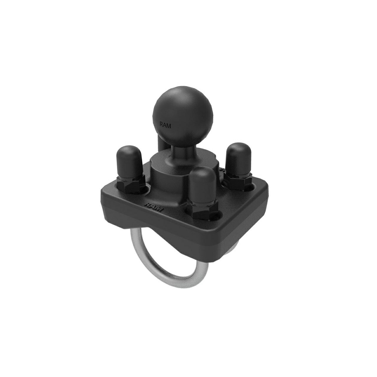 ■商品説明 高品質なステンレス製U字ボルト2本で取り付けるベースパーツ。U字クランプベースよりも強固に固定した場合にオススメです。 仕様 カラー：ブラック サイズ：1インチボール 重量[グラム]：204g 材質[素材]：高強度アルミニウム(...