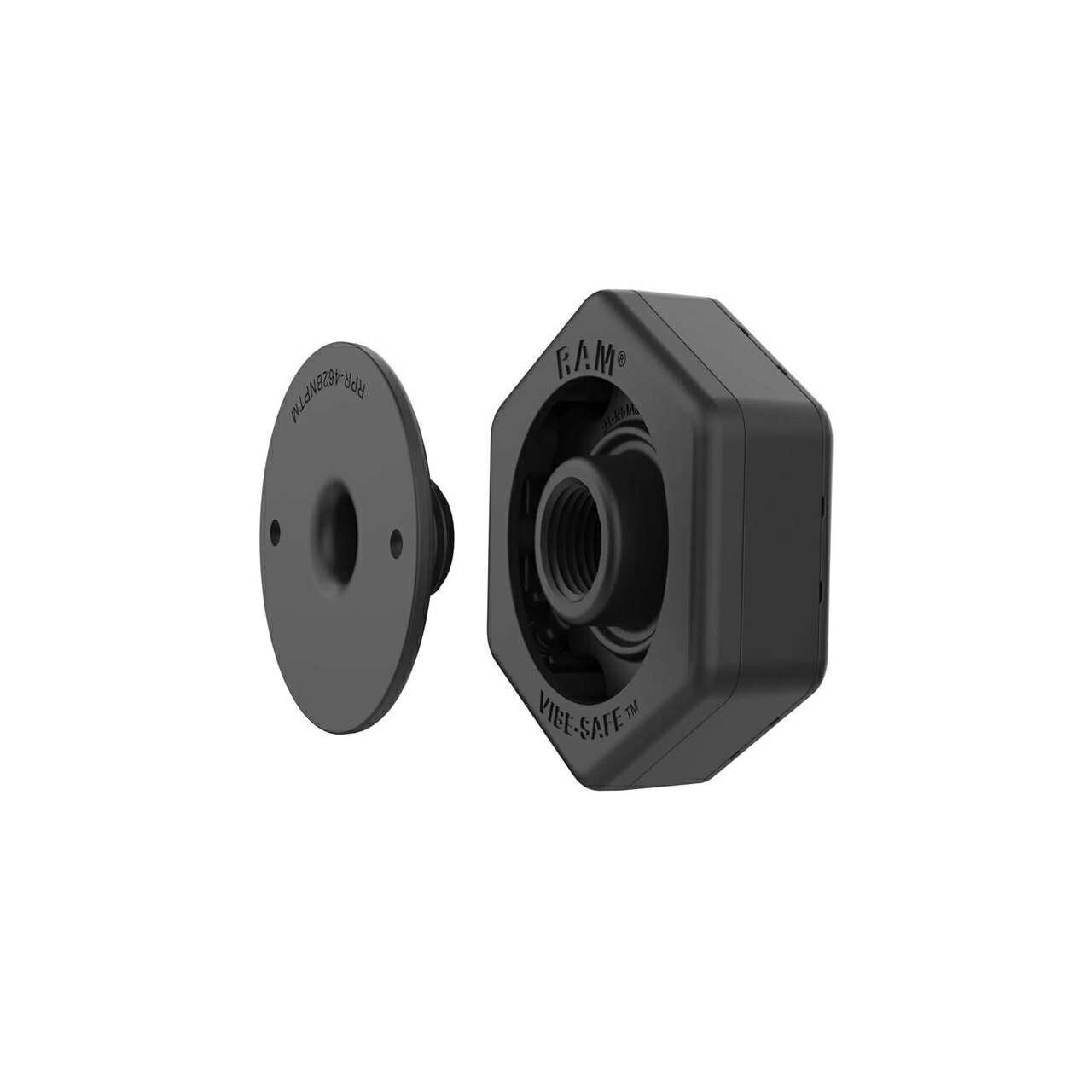 ■商品説明 振動低減機構【Vibe-Safe】アダプター単品。AMPS2穴パターンを持つマウント部が取り付け可能で、底部には1インチボール菱形ジョイント（RAM-B-238U）が取り付け可能。 オートバイの振動がスマートフォンに与えるダメー...