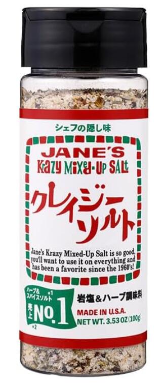 クレイジーソルト 100g お料理の下味や味付けに振りかけてご使用ください。 商品紹介アメリカ生まれのロングセラー。味つけこれ1本！岩塩に6種のハーブ＆スパイスブレンド。原材料・成分岩塩、オニオン、ブラックペッパー、ガーリック、セロリシード...