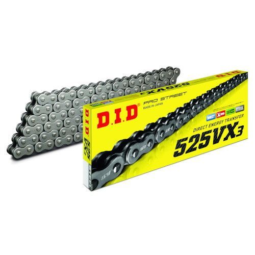 D.I.D VXシリーズは、ストリートユースを中心に高い評価を受ける高性能ドライブチェーンです。耐久性・スムーズな駆動性能・扱いやすさを高次元でバランスさせた、日常使いに最適なXリングチェーンです。 特徴 ・D.I.D独自のXリングシール構...