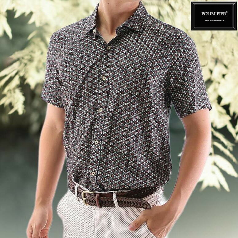 メール便の詳細はこちら でご確認下さい。 【POLIM-PIER】 派手すぎないシックな色合いの小紋柄。 洒落たボタン使い。 シワになりにくい、テロンとした素材で少しストレッチがきいています。 【ヨーロッパサイズ】 ※実寸サイズは↓を参考に...