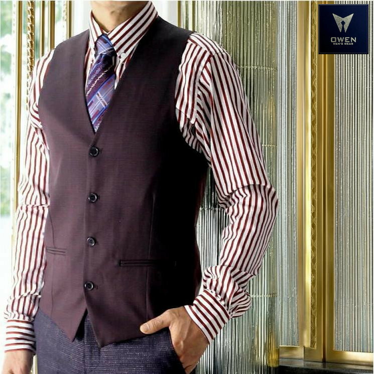 【OWEN】オーウェン ●ジレ（ベスト）の価格です。ブレザーとスラックスとベストは別売りです。 コーディネートしたスラックスの品番は owen11599-19pt です。 コーディネートしたテーラードジャケットは owen11599-19j...