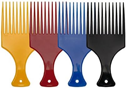 アフロヘアーのための専用コーム サイズ：全長120mm 　巾54mm ミニサイズのアフロコームは、お出かけ先でのお手入れに 大きなアフロコームは、ボリュームを出したりしっかり形を整えるのに欠かせないアイテムです 材質：プラスチック　