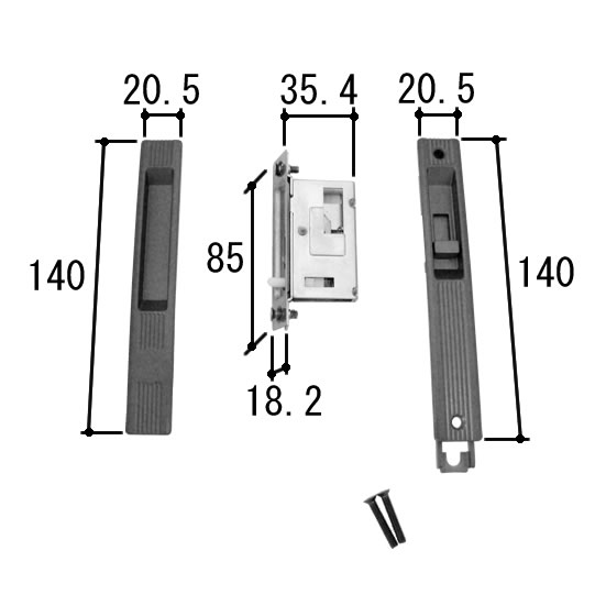 【内容】 戸当たり錠 セット（シリンダー無タイプ） 【対象商品】 麗峰（〜1998.3）(昭和ロック錠使用の麗峰) 麗峰（1998.3〜）(MIWAの麗峰) 【カラー】 BR (ブロンズ) 【備考】 BS（バックセット）22.5ミリ 昭和ロ...