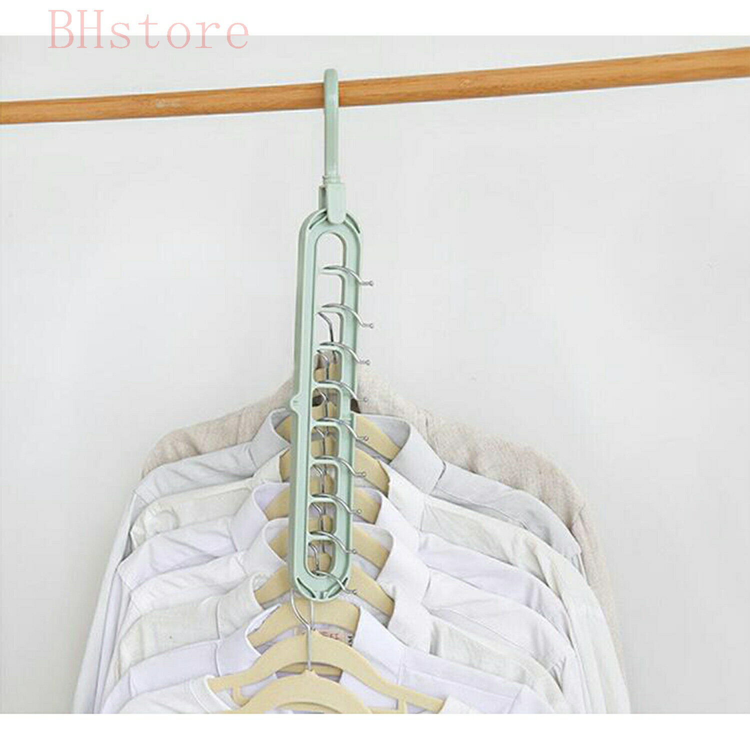横使用時＆縦使用時 - ハンガーの片方を外すと縦に収納でき、その分スペースを作ることができます!普通に掛けるときよりも3倍のスペースを有効活用できますよ！省スペース - クローゼットに空間を節約し、もっと多くの衣服やハンガーをコンパクトに収...
