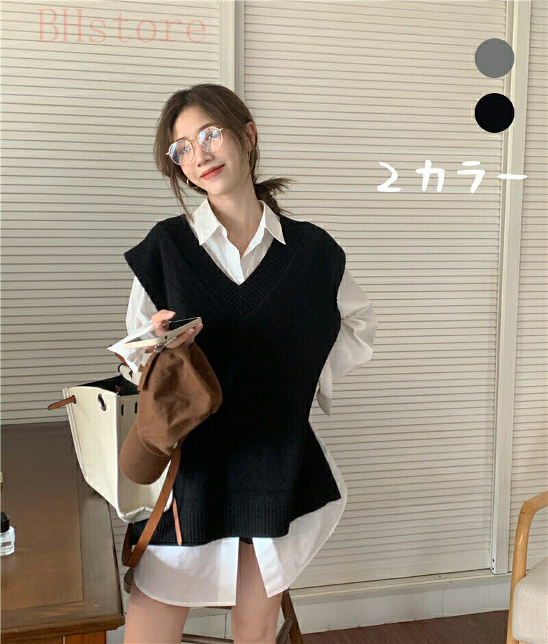 ビッグシルエットでトレンド感満載なニットベストが登場！ワンピースやシャツ、Tシャツ、、、どんなトップスにレイヤードしてもどこかこなれ感の出るアイテム◎ 一枚持っておけば様々な着こなしの叶うアイテムです！可愛いファッションからクールなファッシ...
