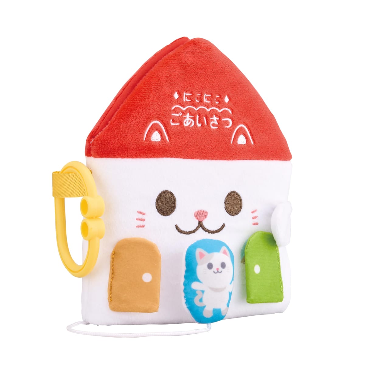 【サイズ】パッケージ：W160×D100×H180mm【材質】本体：ポリエステル・綿／面ファスナー、紐：PP／リング：ABS【対象年齢】6ヶ月以上【お手入れ方法】やさしく水で手洗いしてください。※乾燥機のご使用はお控えください。(C)LAYUP