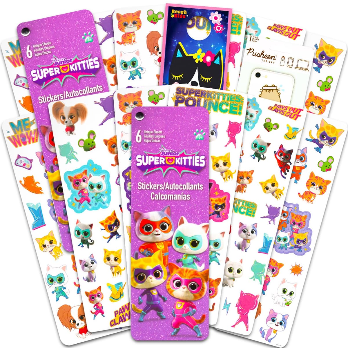ディズニー スーパーキティ ステッカーパック 女の子用 キッズ - スーパーキティ パーティー記念品セット スーパーキティ ステッカーシート12枚付き キッズ誕生日パーティーグッディーバッグ用 | ディズニー スーパーキティ パーティー用品...