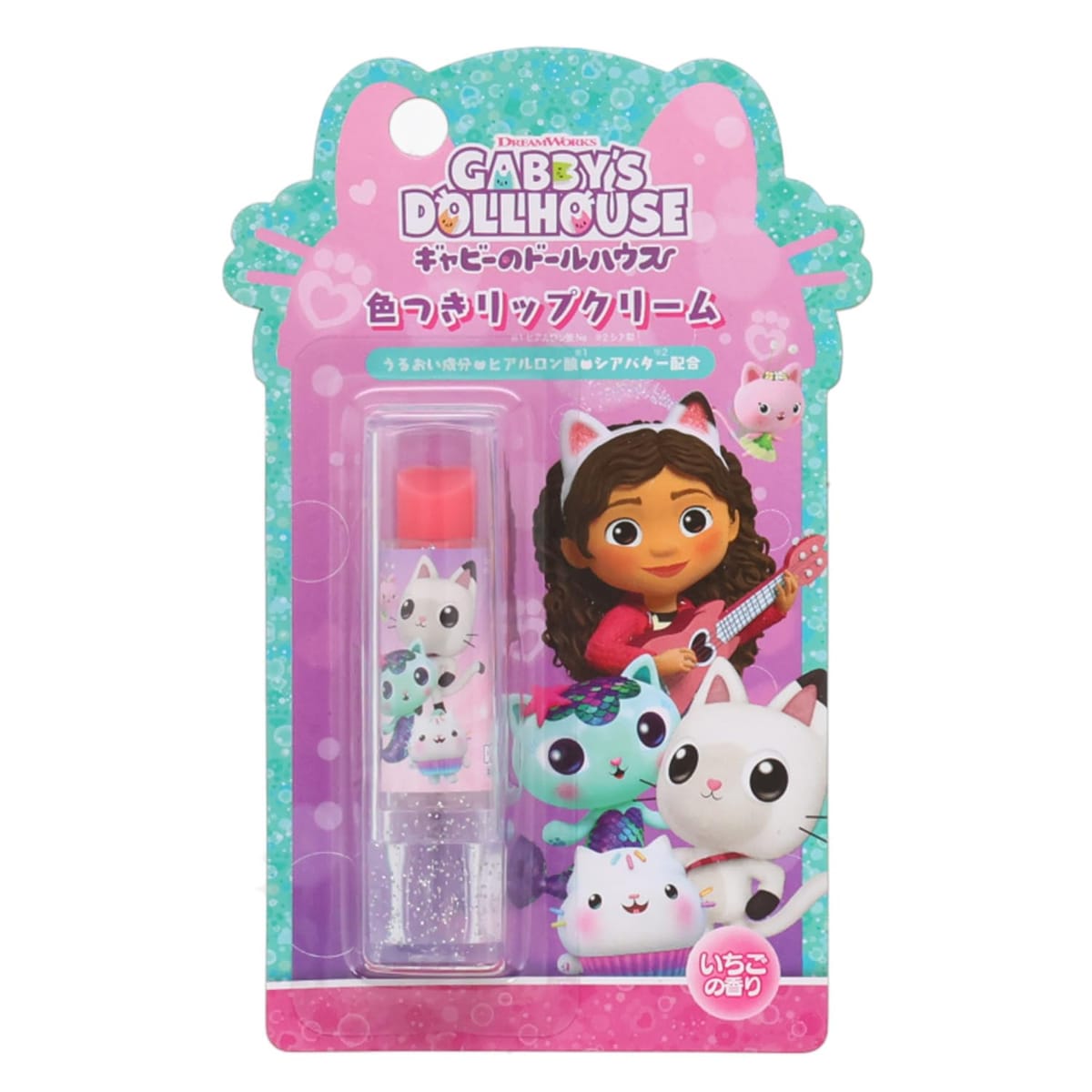 ハートの形のリップクリーム！ほんのり色つき＆いちごの香りうるおい保湿成分のヒアルロン酸Na、シアバター（シア脂）配合【ぬりかた】 1スティックをすこしだして、くちびるのはしからまんなかにむかってぬってね。 2つけおわったら、うえとしたのくち...