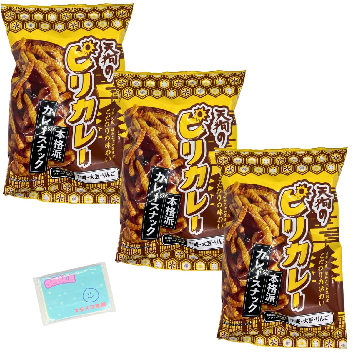天狗製菓 ピリカレー 85g ×3袋セットです。ピリッとしたカレーの味と香りが自慢の本格派カレースナックです。 生地を一晩じっくりと乾燥させており、ソフトでサクッとした食感が楽しめます。 軽い食感で、口どけも良く、子どもからご年配の方まで、...