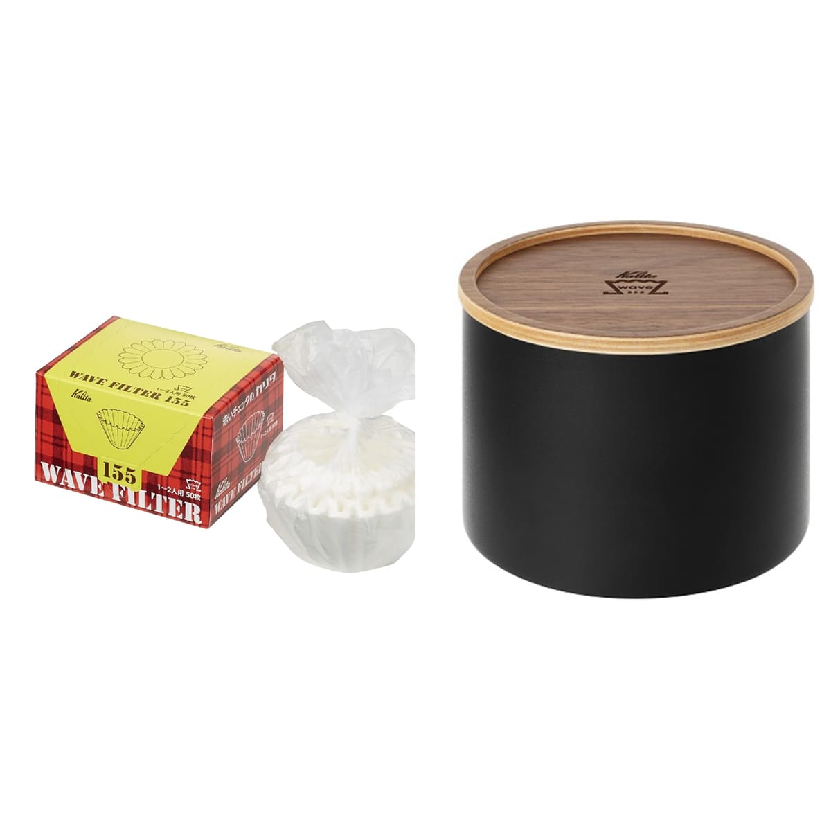 KWF-155(50P) : 50枚入り、化粧箱(mm) 111 × 90 × 69、 重さ 80gKWF-185(50P) : 50枚入り、化粧箱サイズ(mm) 111×111×85、 重さ 107gウェーブフィルターケース : 本体サイ...