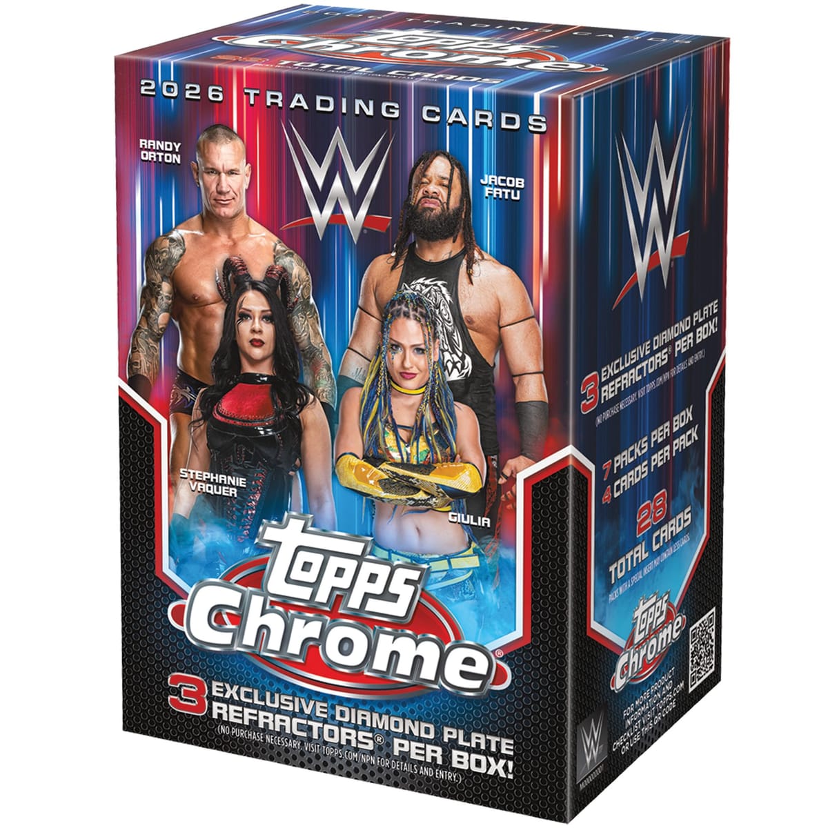 Topps Chrome WWEは、クロムの特徴的な輝きとテクノロジーと、WWEの実物よりも大きなペルソナを組み合わせています。一連の画期的なサブセットを通じて、2026 Topps Chrome WWEは、現在のヘッドライナー、新興の才能...