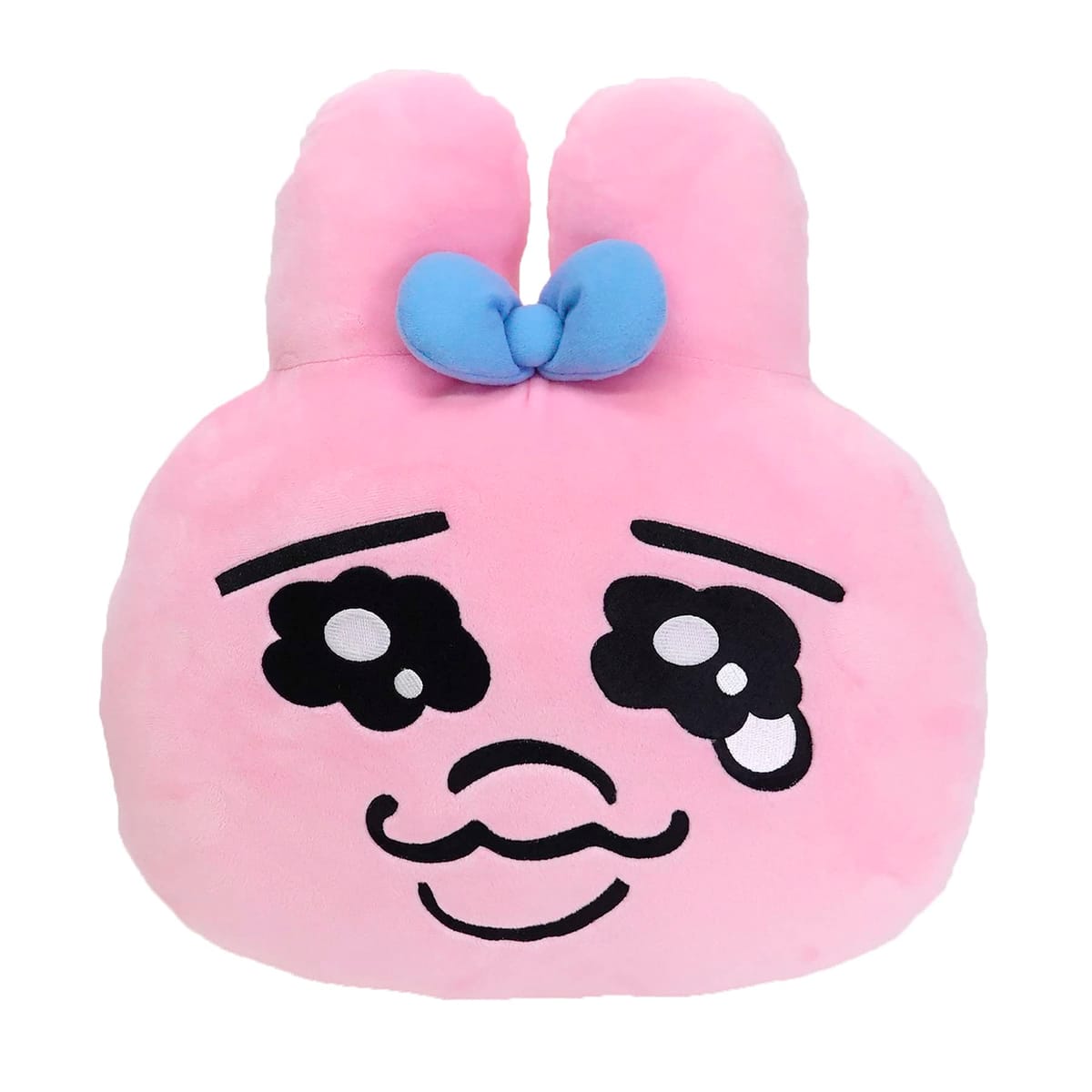【サイズ】約37cm SNSやLINEスタンプなどで話題のキャラクター「おぱんちゅうさぎ」のおおきなフェイスクッション ギフトにもオススメです サイズ：33cm×35cm×12cm