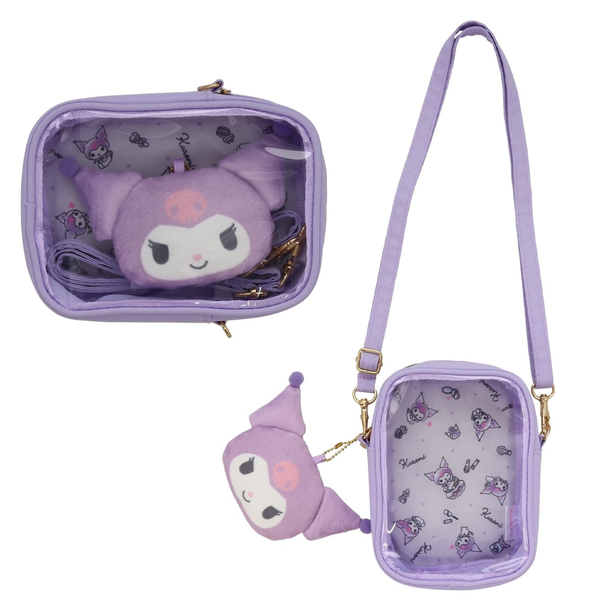 お気に入りのぬいぐるみや小物を入れて、自分だけのオリジナルアイテムに！取り外し可能なフェイスポーチは他のかばんに取り付けてもOK！チャック付きで鍵や小物を整理するのにも便利。ショルダーポシェットの内側にはかわいいコスメデザイン♪◆セット内容...