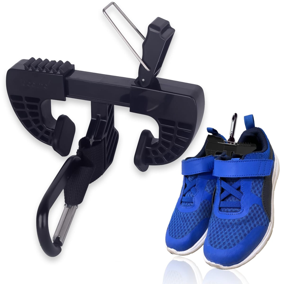 【バッグの中を汚さない！外付け収納の新常識】 公園の砂場遊びや雨の日の泥汚れがついた靴を、バッグの中に入れる必要はもうありません。このクリップでリュックやベビーカーの外側に吊り下げることで、バッグ内部を清潔に保ち、面倒な掃除の手間から解放さ...