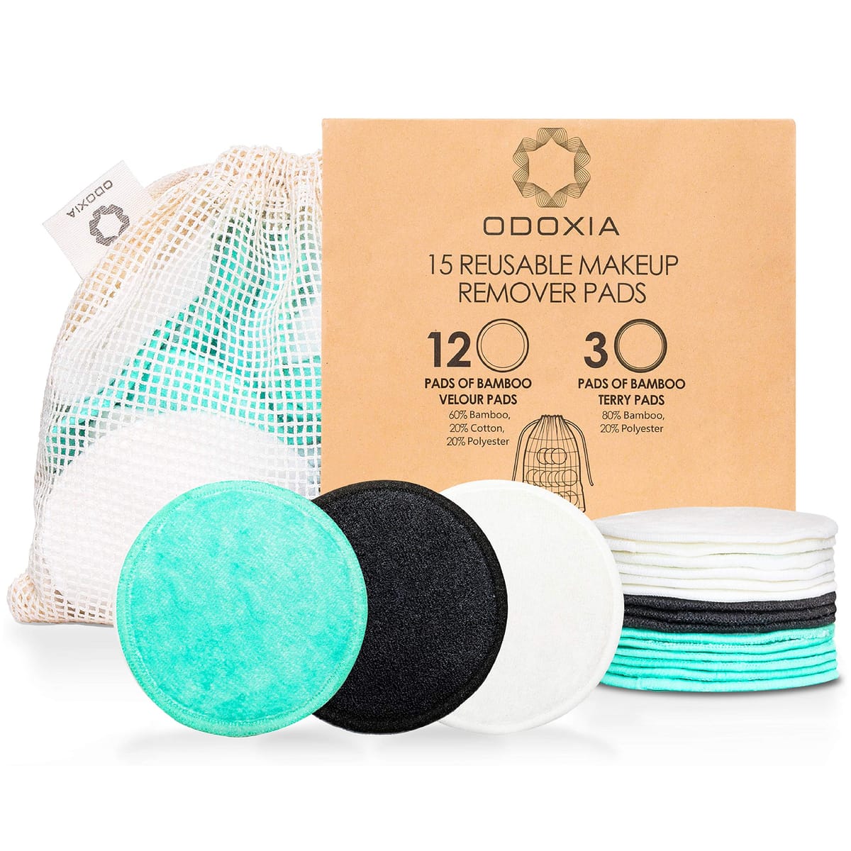 Reusable Makeup Remover Pads | Eco-Friendly & Zero Waste Cotton Rounds | 15 Natural & Organic Double Layered Face Pads w...